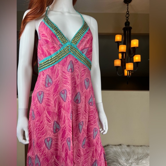 Vix | Dresses | Peacock Luau Embellished Maxi Dress | Poshmark